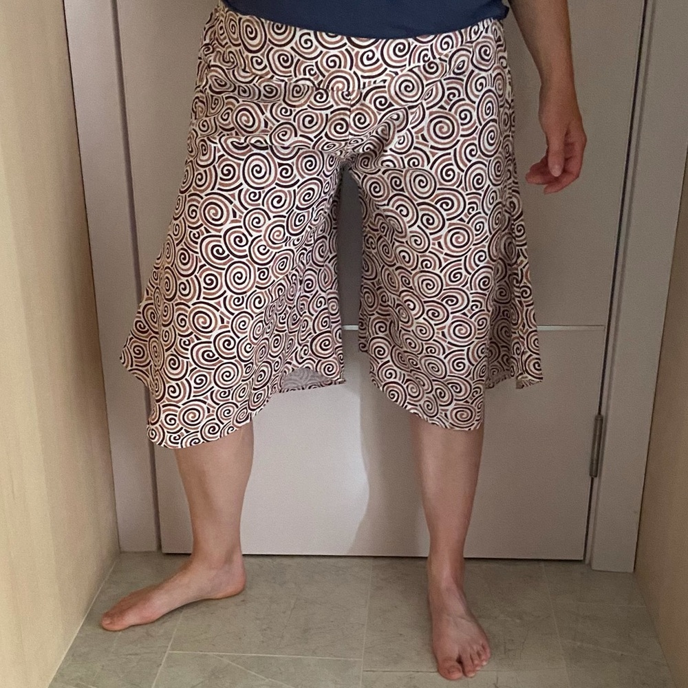 Unique Linen Asymmetrical Cropped Capri Pants - Gem